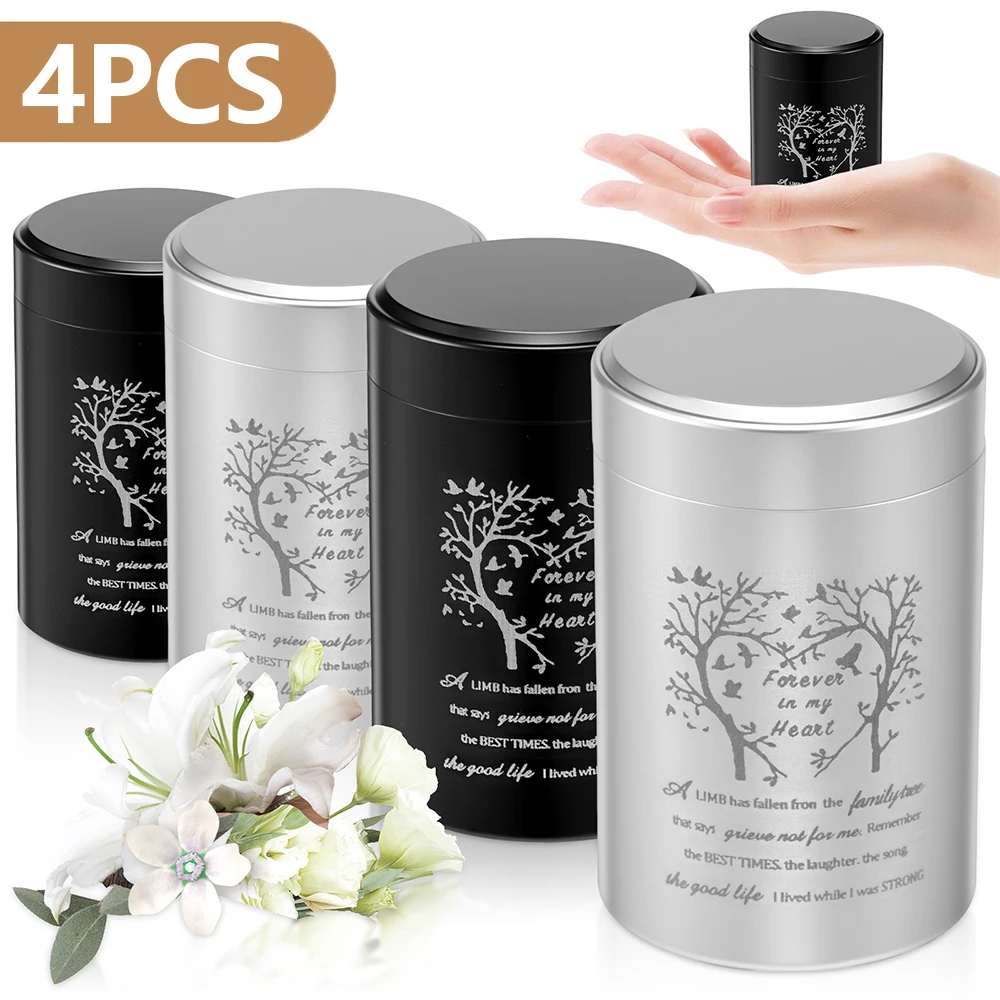 4Pcs Small Keepsake Urn Aluminum alloy Mini Urns Tree of Life Pet ...