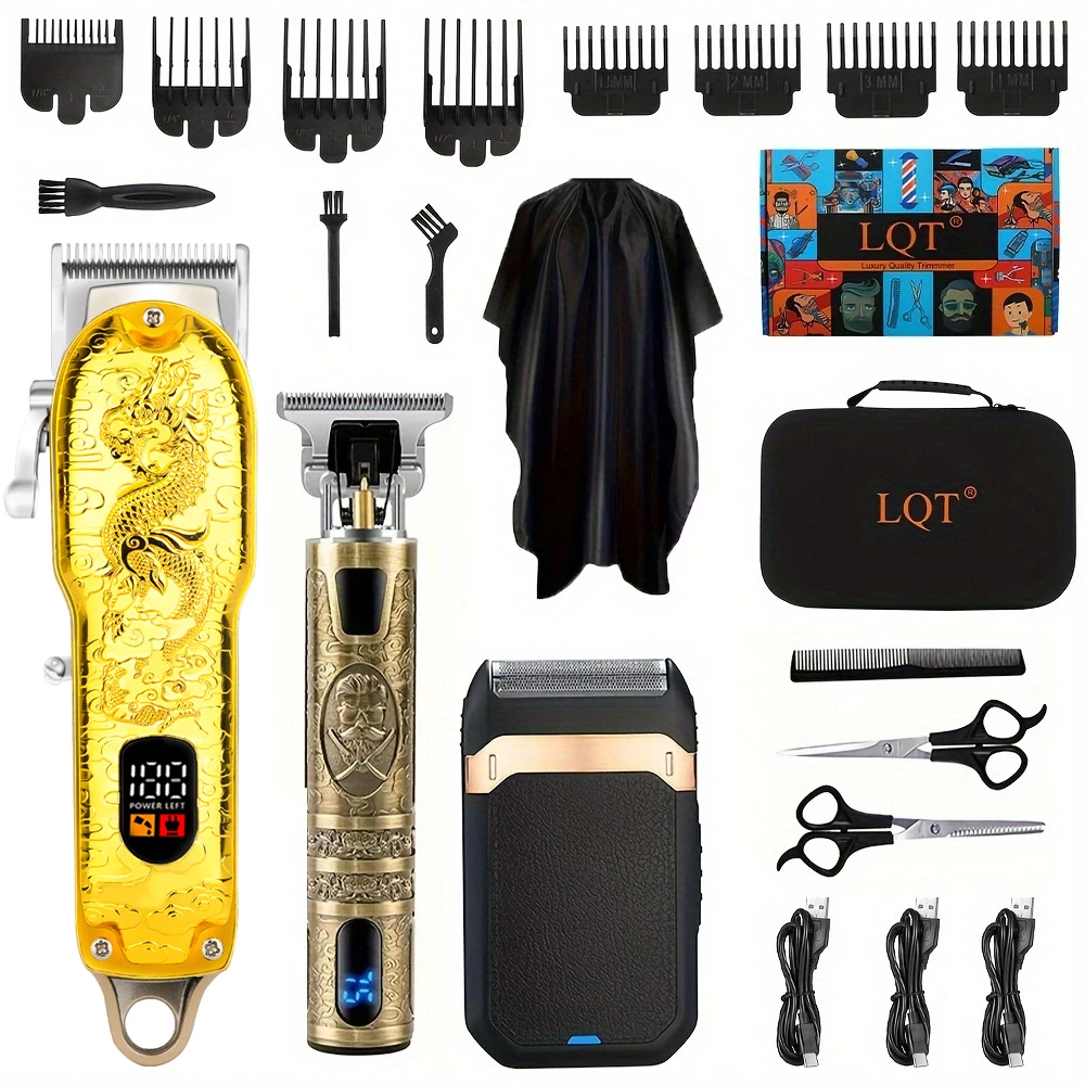 Men-s-professional-hair-clipper-set-digital-display-low-noise-no-stuck ...