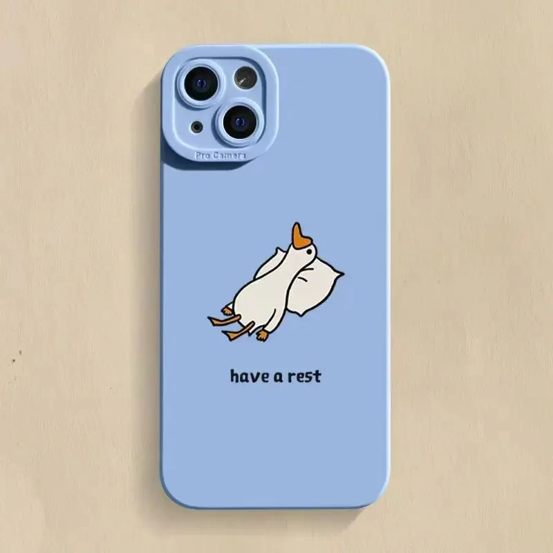 Funny Duck Phone Case For iPhone 15 14 13 11 12 Pro Max XR X XS Max 7 8 ...