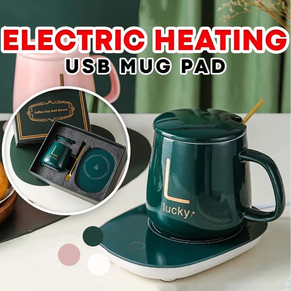 온도 조절 스마트 타이머 난방 코스터 커피 머그 히터 Usb 난방 패드 세라믹 컵 워머 홈 오피스 선물 머그잔 커피 컵