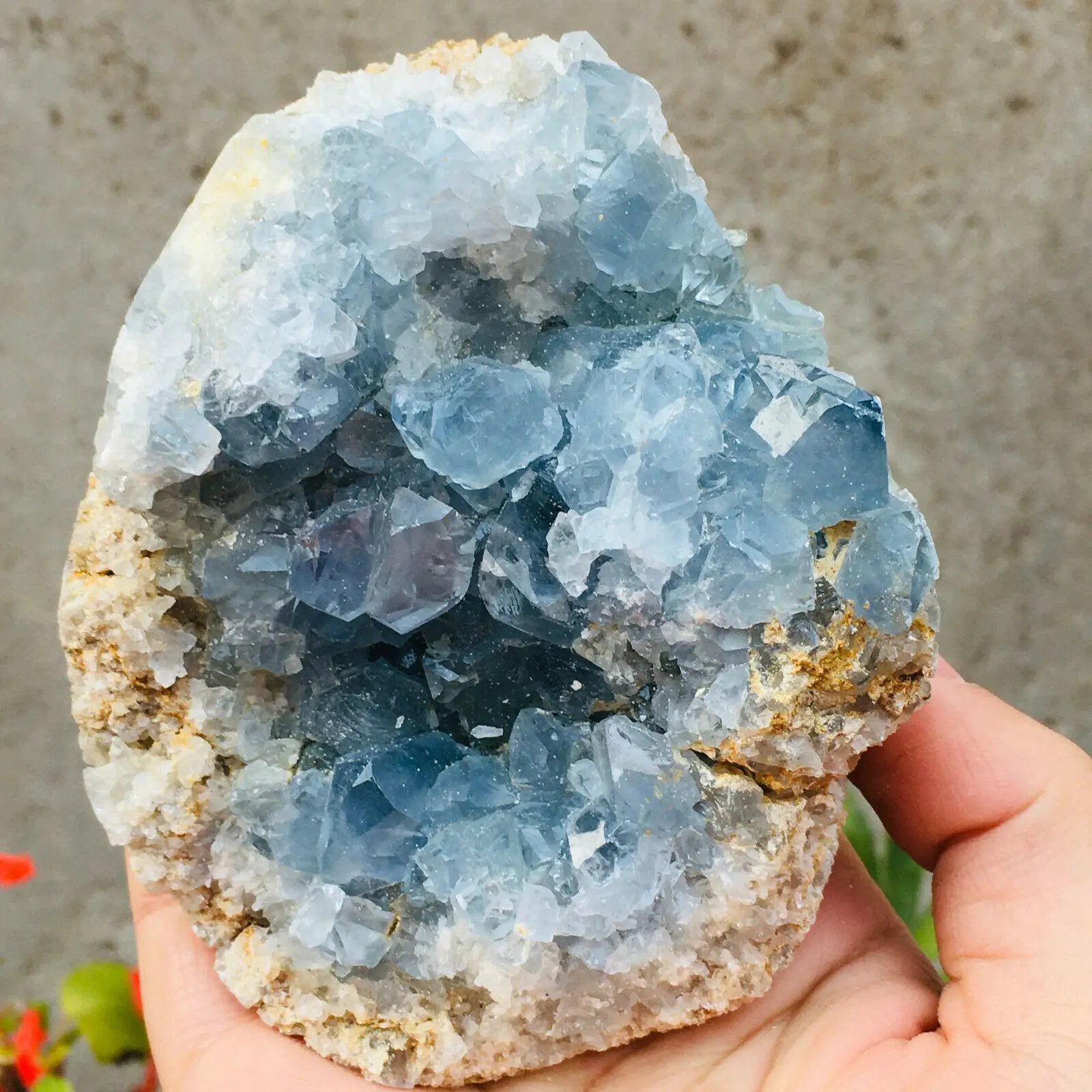 Natural-celestite-geode-quartz-cluster-Reiki-Healing-crystal-stone-home ...