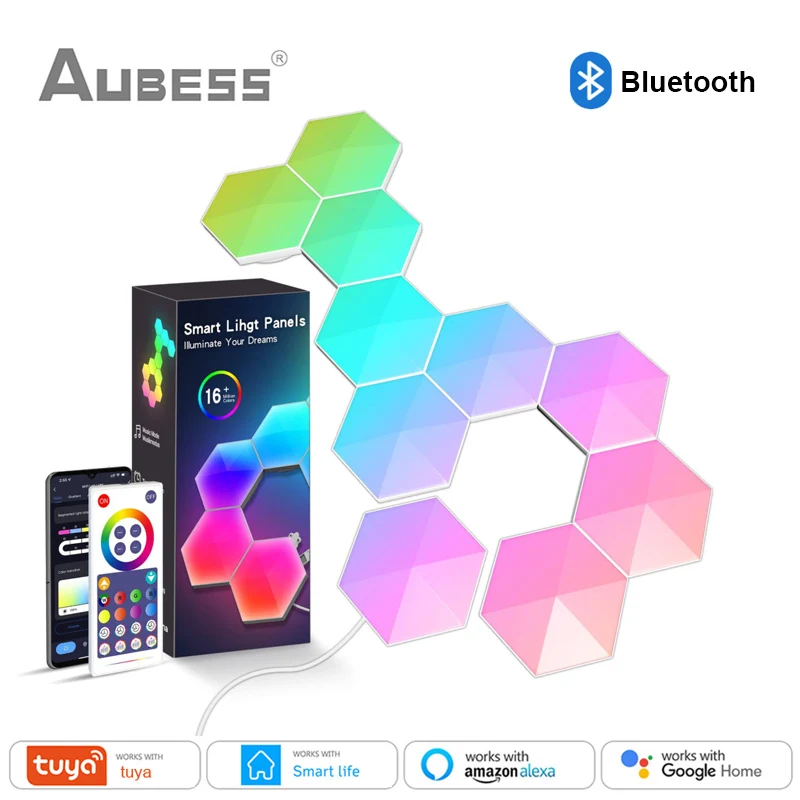 Tuya-Bluetooth-Smart-RGB-LED-Wall-Light-Panels-Rhythm-Sync-IR-Remoter ...