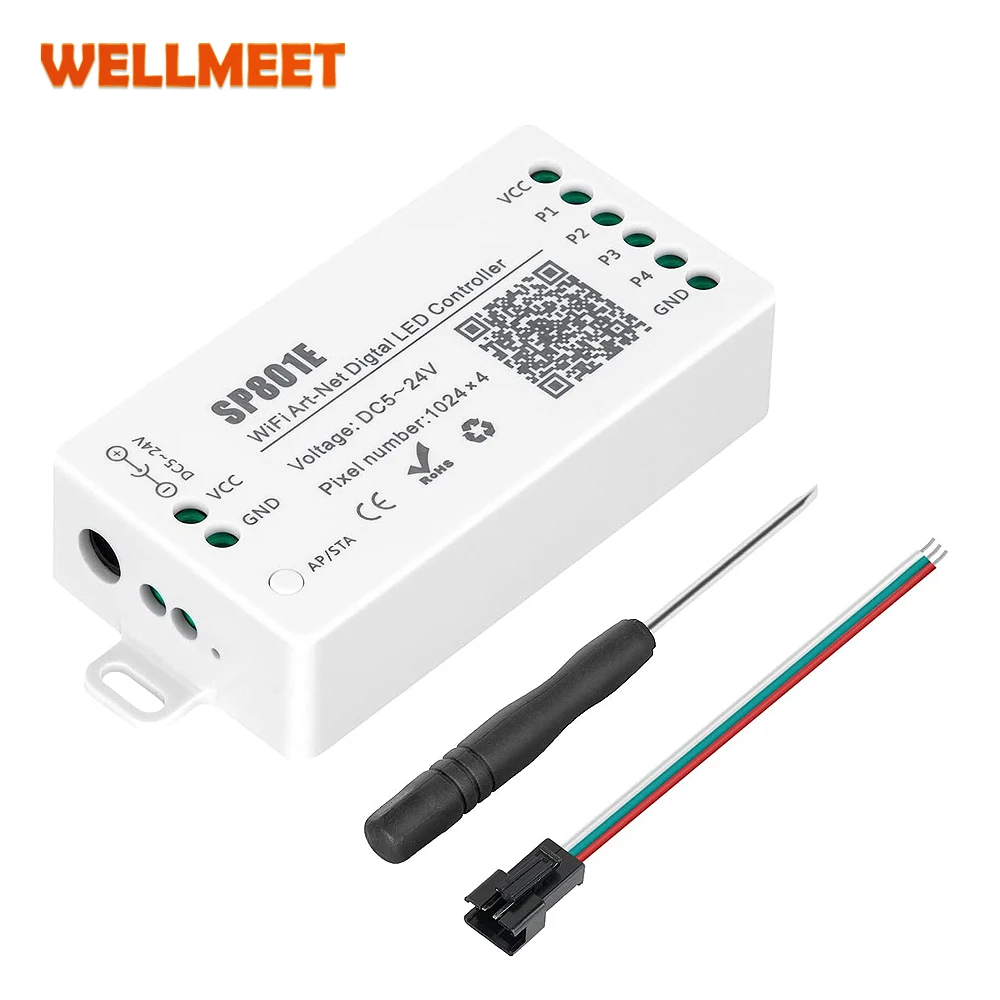 DC5-24V SP801E iOS Android Programmable APP Art-Net Magic Wifi Control ...