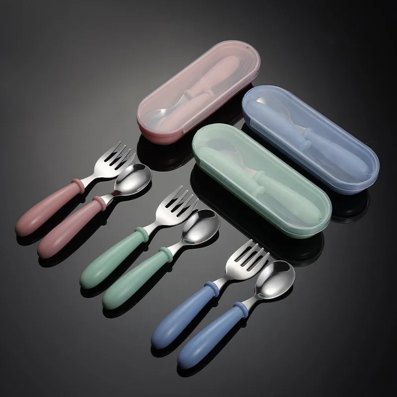 Baby-Cutlery-Set-Stainless-Steel-Cutlery-Spoon-Fork-Spoon-Gadgets-Baby ...