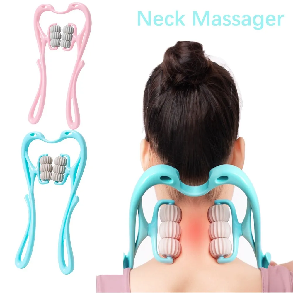 1pcs Neck Massager Therapy Neck And Shoulder Dual Trigger Point Roller ...