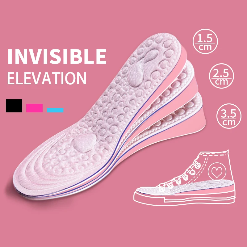 1pair Upgrade Invisible Height Increase Insoles EVA Memory Foam Shoes ...