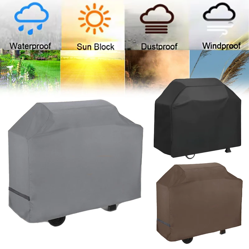 All-Weather BBQ Grill Cover UV Rain Windproof Fire Pit Stove Protector ...