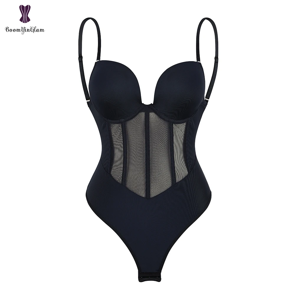 Corpo feminino shaper compressão bodysuit uma peça sem costas shapewear ...