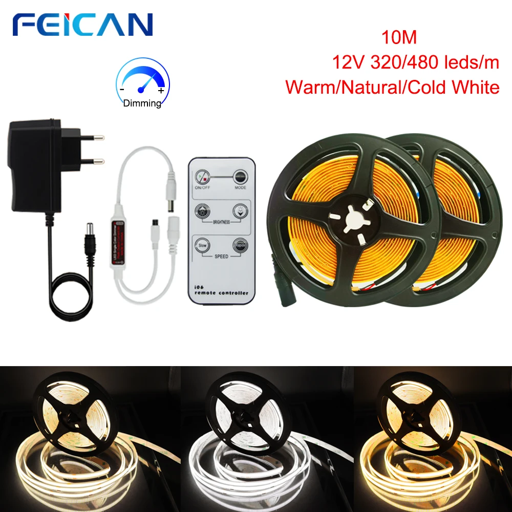 COB-LED-Strip-Light-480-10m-Linear-Dimmable-Warm-Natural-Cool-White-24V ...