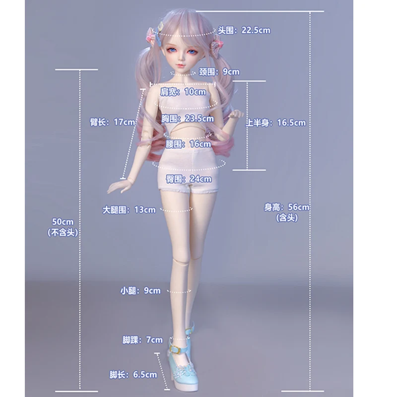 Moda 1/3 Mjd muñeca Material de PVC cuerpo de piel blanca para 60cm muñeca cabeza niñas Diy ...