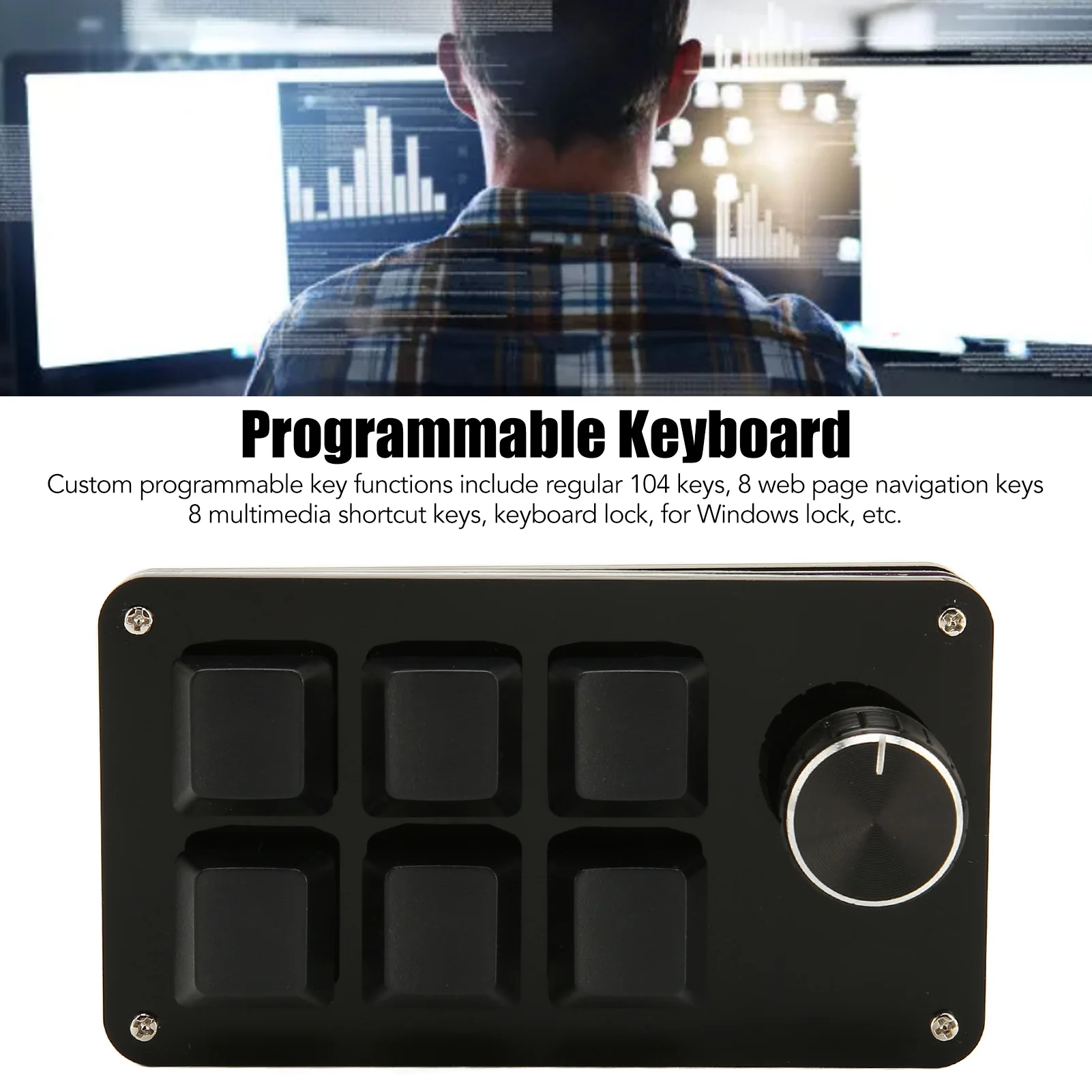 6-Key-Mini-Keypad-with-Knob-USB-DIY-Programmable-Keyboard-OSU-Gaming ...