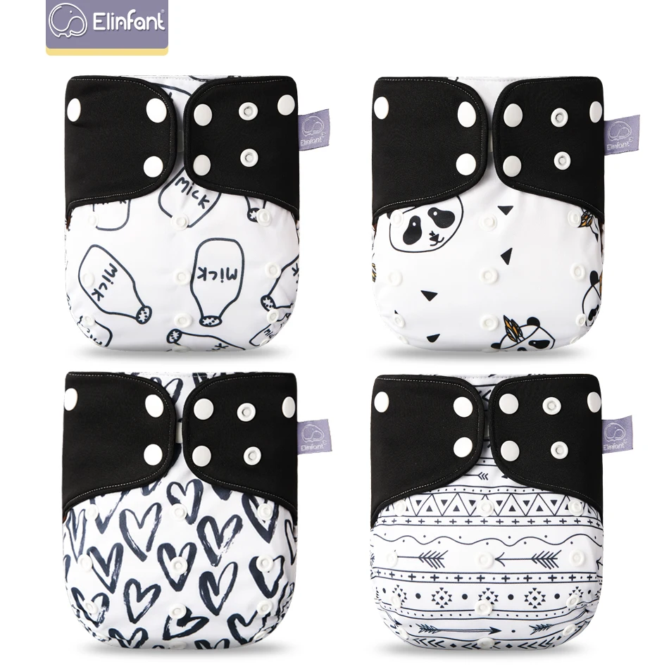 Elinfant-4pcs-Set-Coffee-Mesh-Inner-Cloth-Diaper-Eco-Friendly-Washable ...