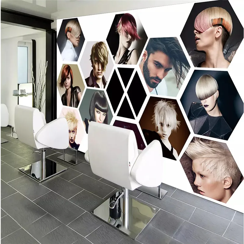 Modern Fashion Hair Salon Wall Paper 3d Beauty Salon Photo Wallpaper ...