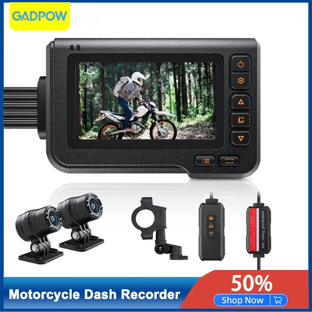 Gadpow-Motorcycle-DVR-Dash-Recorder-Dual-1080P-Full-HD-Waterproof ...