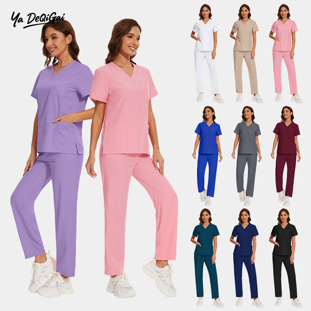 High Quality Scrub Women Nurse Doctor Work Clothes Pharmacy Laboratory ...