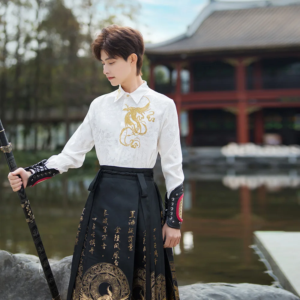 Large Size 4XL Hanfu Horse Face Skirt Men Chinese Traditional Weaving ...