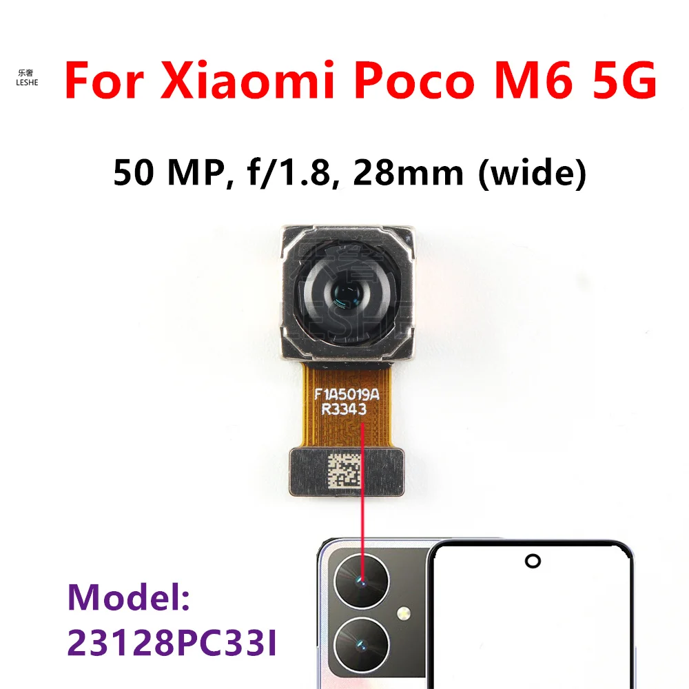 50MP Rear Wide Camera For Xiaomi Poco M6 5G Big Main Back Camera ...