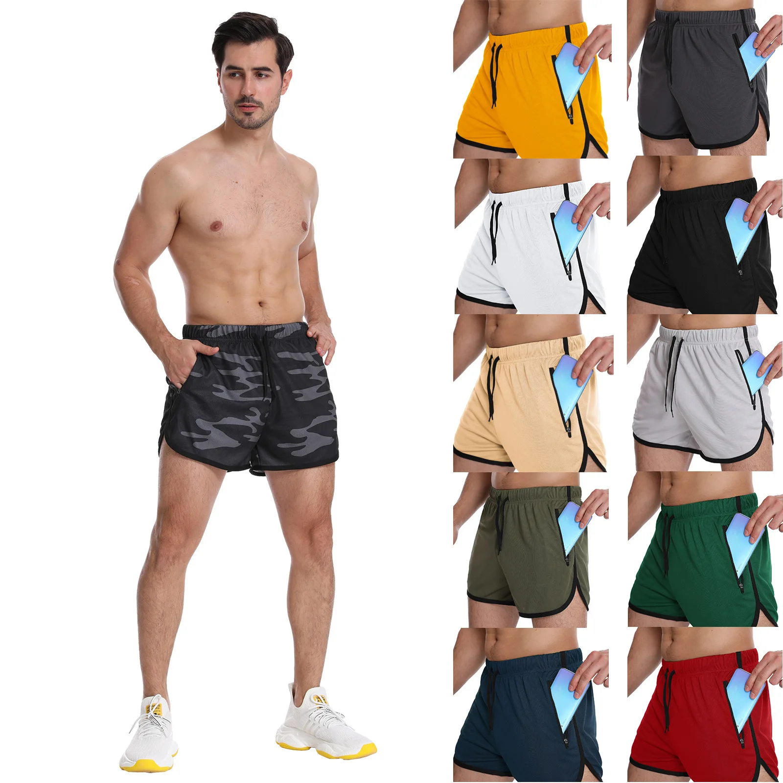 Men's Swimming Trunks Summer Swimming Fitness Shorts Fashion Running ...