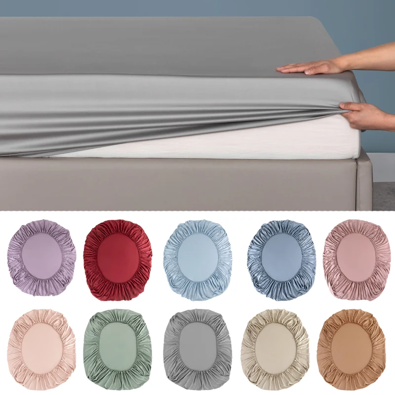 100-Bamboo-Fitted-Sheet-with-Elastic-Band-Smooth-Cooling-Bedsheet-1000 ...