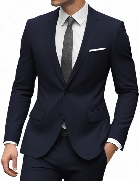 Elegant Suit for Men 2 Pieces Blazer and Pants Set Luxury Notched Lapel ...