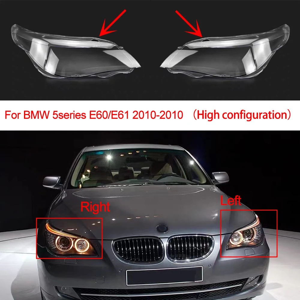 For-BMW-5series-E60-2004-2010-Car-Front-Headlight-Cover-Lens-Headlamps ...