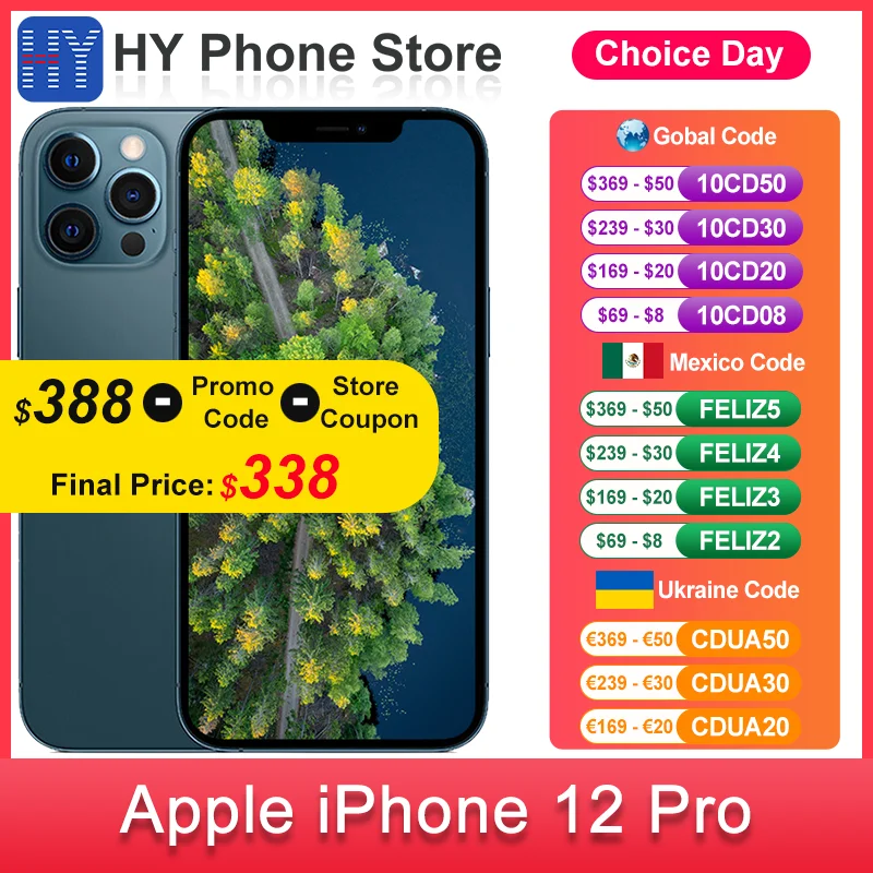 Apple-iPhone-12-pro-128GB-256GB-ROM-Unlocked-A14-Bionic-Chip-With-Face ...