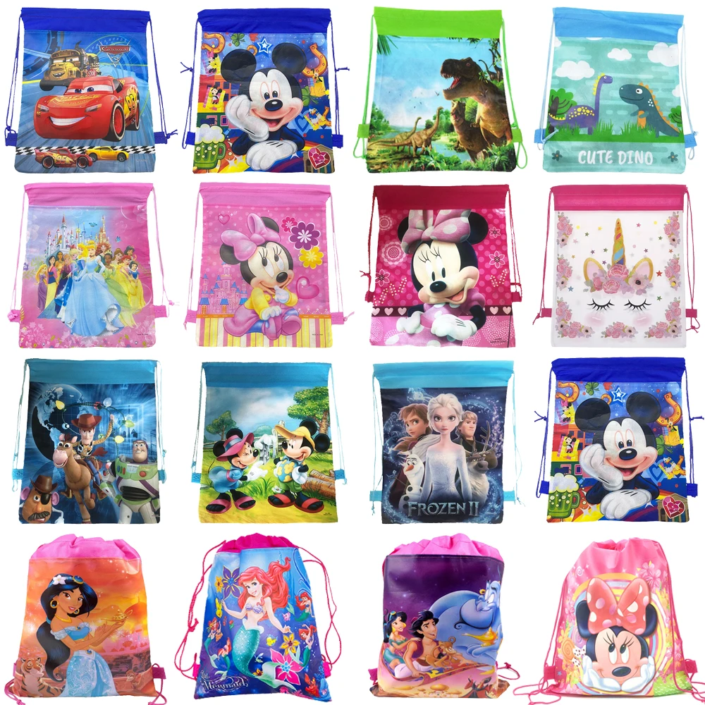 Disney-Cartoon-Drawstring-Bag-Six-Princess-Mickey-Non-woven-Shopping ...
