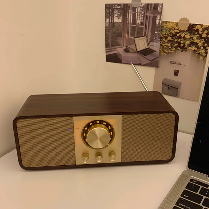 Portable-Retro-FM-Radio-Wooden-Radios-Receiver-Wireless-Hi-fi-Stereo ...