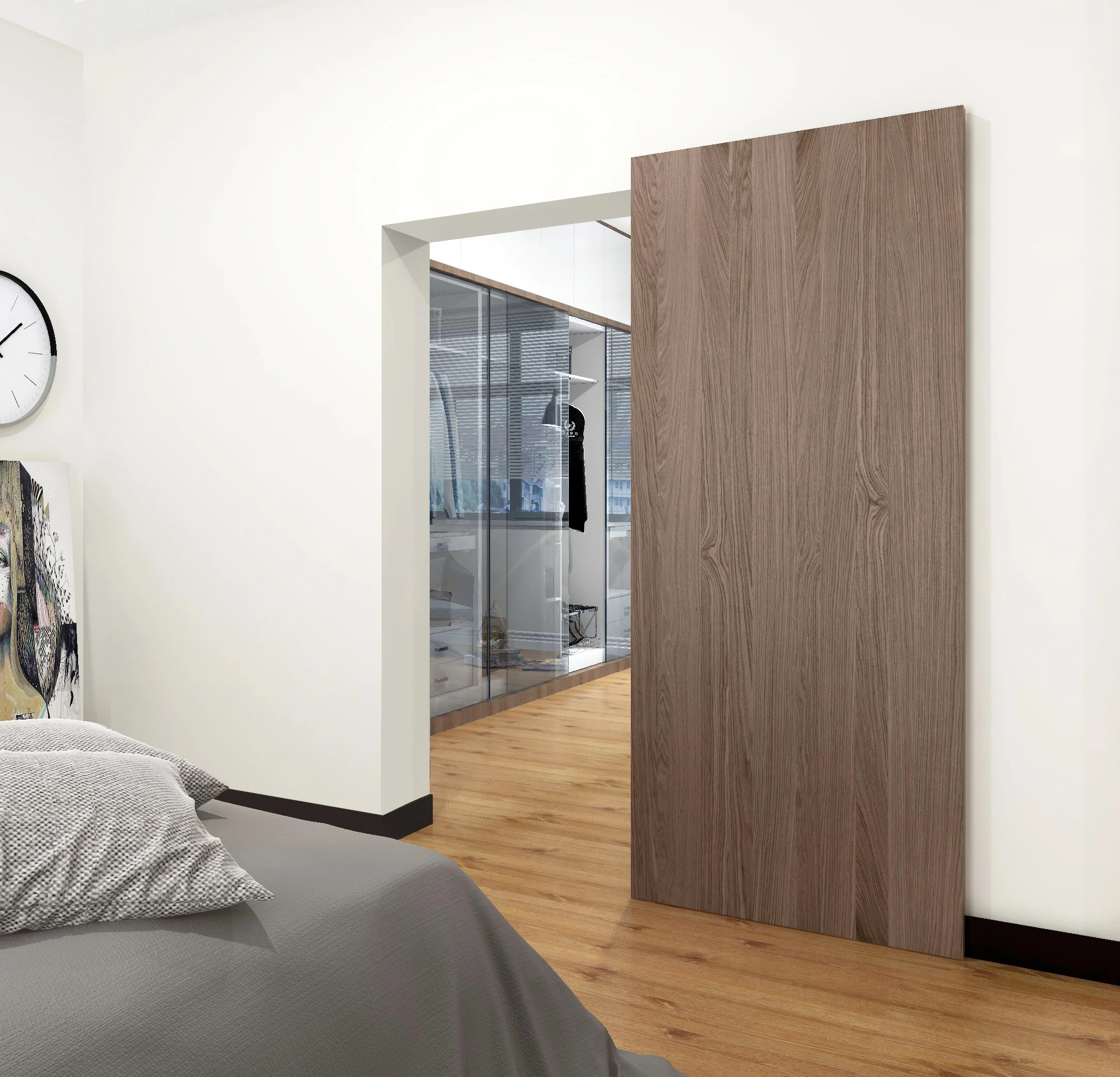 Concealed Sliding Barn Door Hardware Soft Closing Interior Wall Mount ...