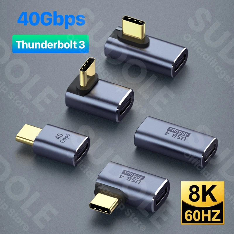 USB4.0 Thunderbolt3 40Gbps Adapter 8K@60Hz 100W 5A USB C to Type C Fast ...