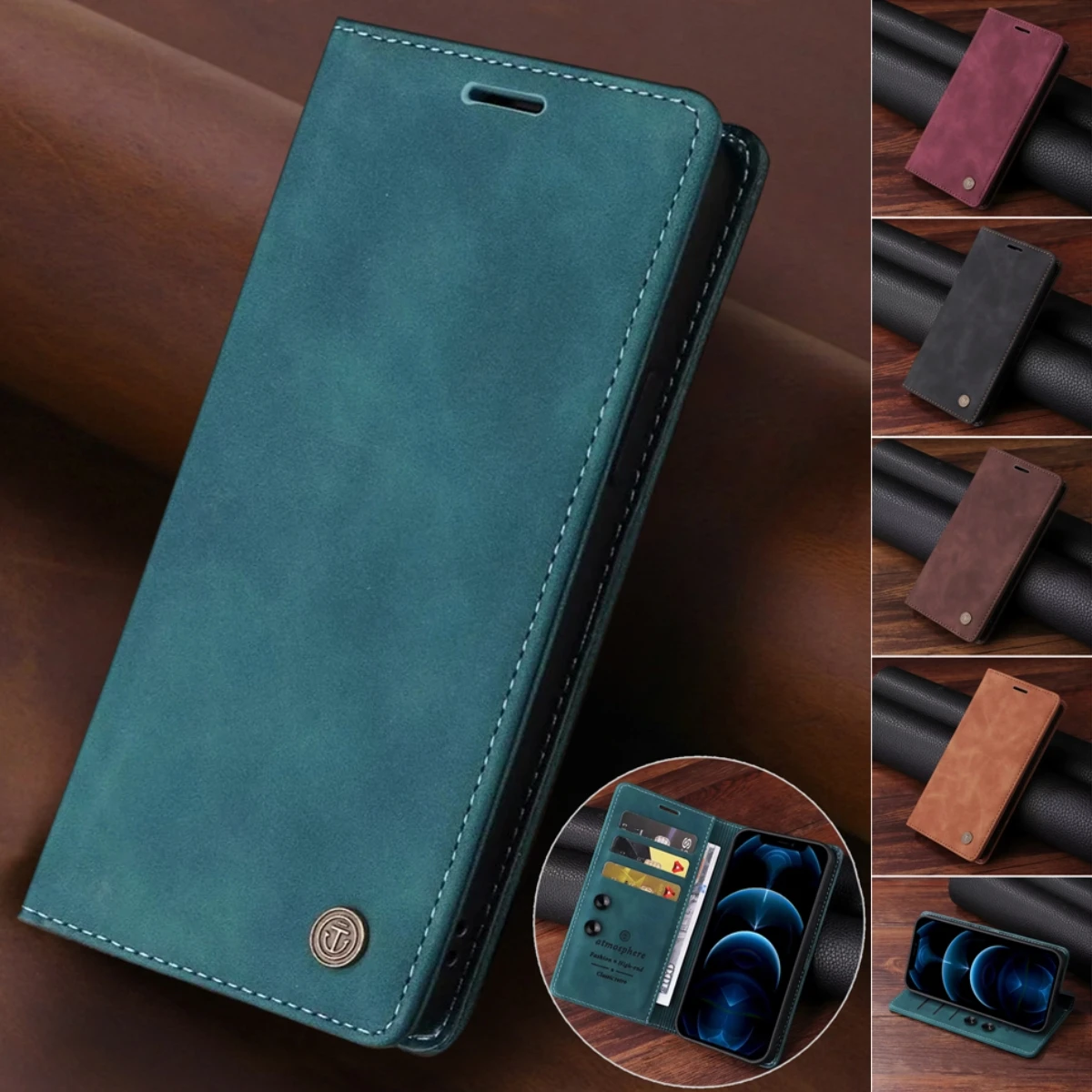 Leather-Book-Case-For-XiaoMi-Redmi-Note-12S-11S-12-11-10-Pro-Plus-12C ...