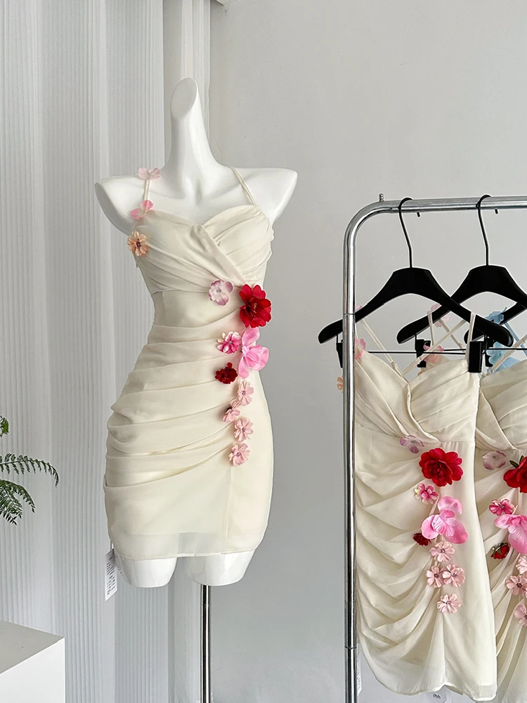 Summer-French-Evening-Mini-Floral-Dress-Coquette-Ballet-Core-Aesthetic ...