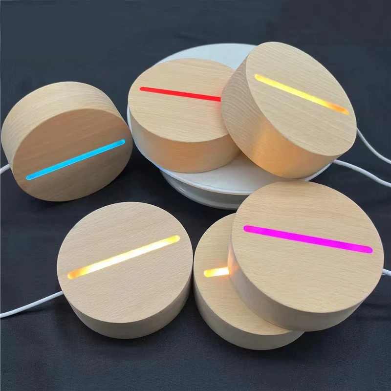 5mm-Round-Acrylic-Display-Lamp-Base-Wood-3D-Led-Light-Stand-USB-Powered ...
