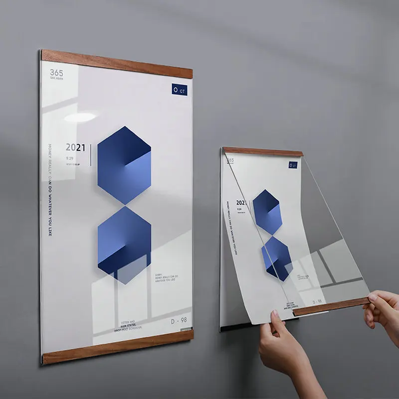 Simple Style Office Wall Bulletin Board A5 A4 A3 Magnetic Acrylic Frame ...