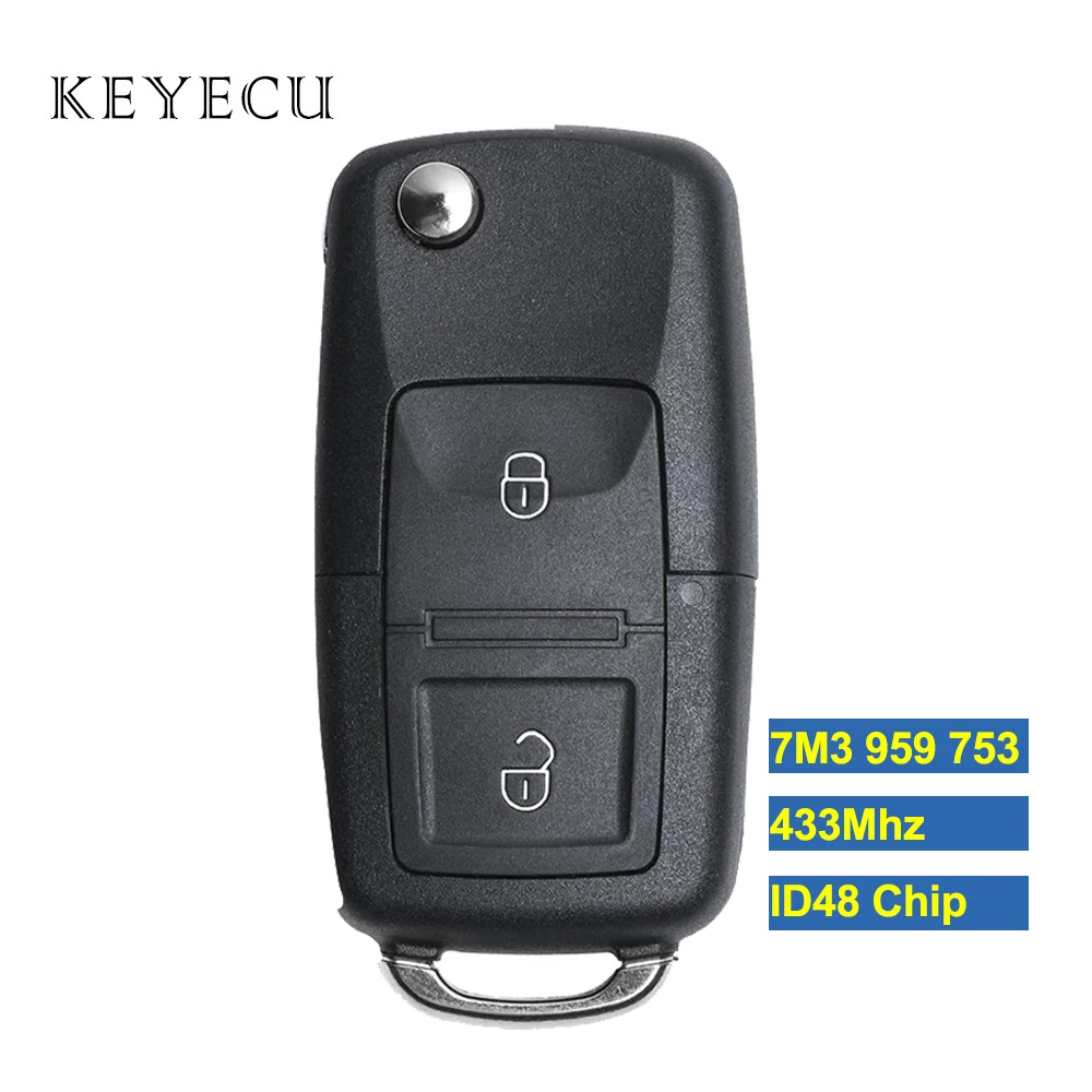 7M3 959 753 7M3959753 433MHZ ID48 Flip Remote Car Key Fob 2 Buttons For ...