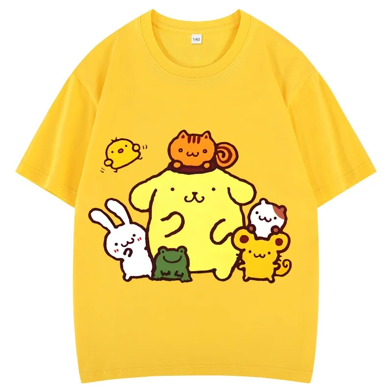 Pom Pom Purin Tshirt Kids Cartoon Casual Summer Girls Short-sleeved ...