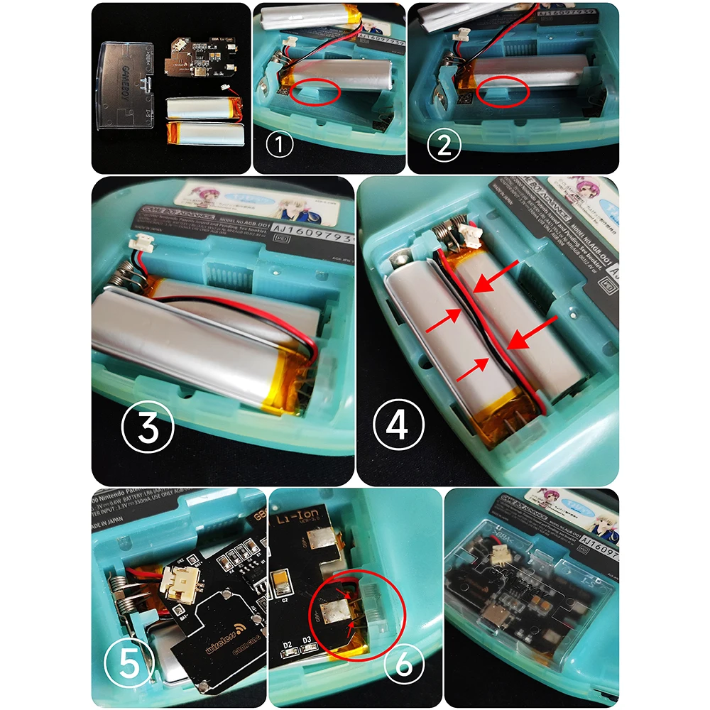 For-Game-Boy-Advance-GBA-Universal-Lithium-Battery-Module-Simple-and ...