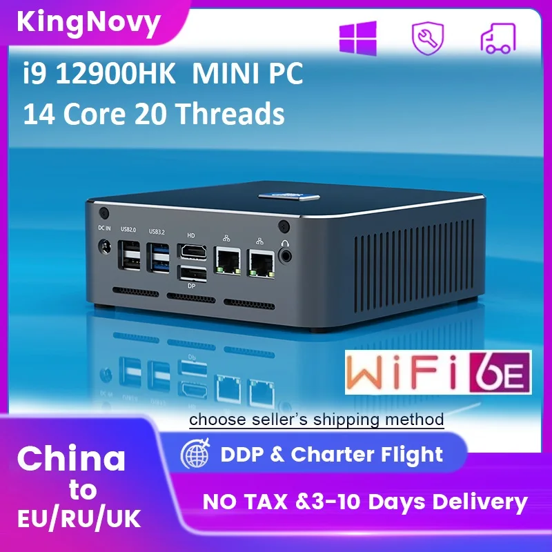 KingNovy Mini PC para juegos S600, ordenador Intel de 12ª generación, i9 12900HK, 14 núcleos, 20 ...