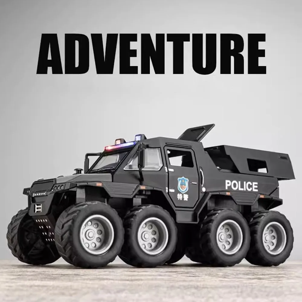 1-24-Shaman-8x8-ATV-Police-Car-Model-Toy-Alloy-Diecast-Doors-Opened ...