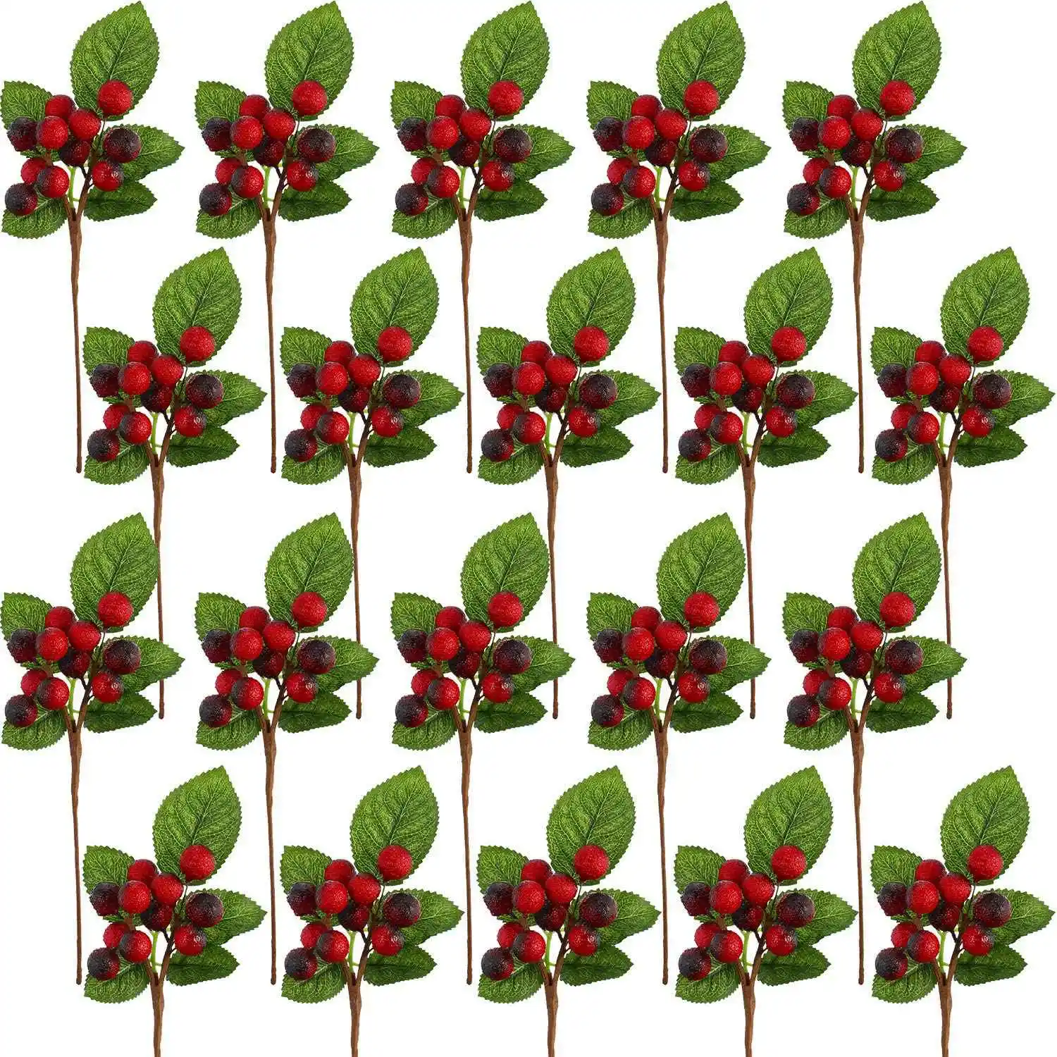 Artificial Berries 20 Branches with 240 Pieces Fake Holly Berries DIY ...