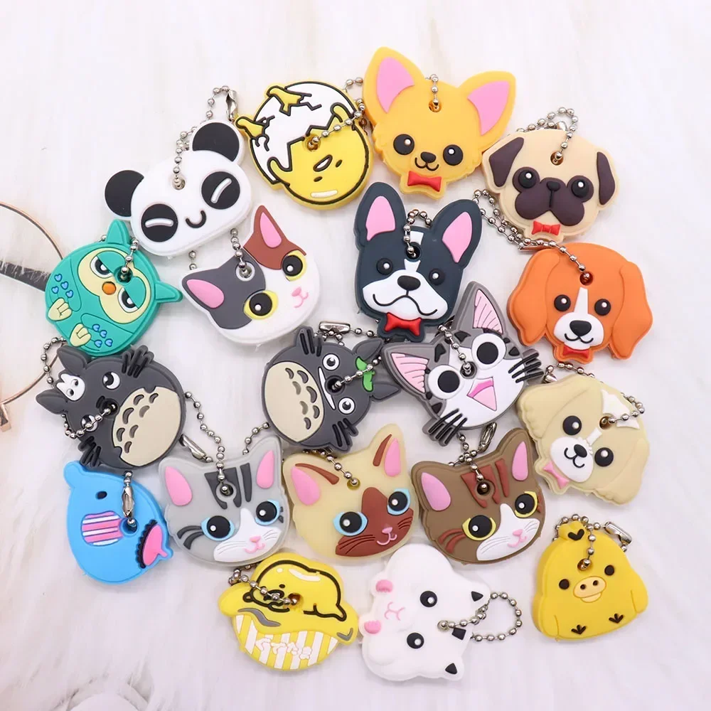 1PCS Cute Cartoon Shape Silicone Key Cover Keys Holder Bag Kawaii Soft ...