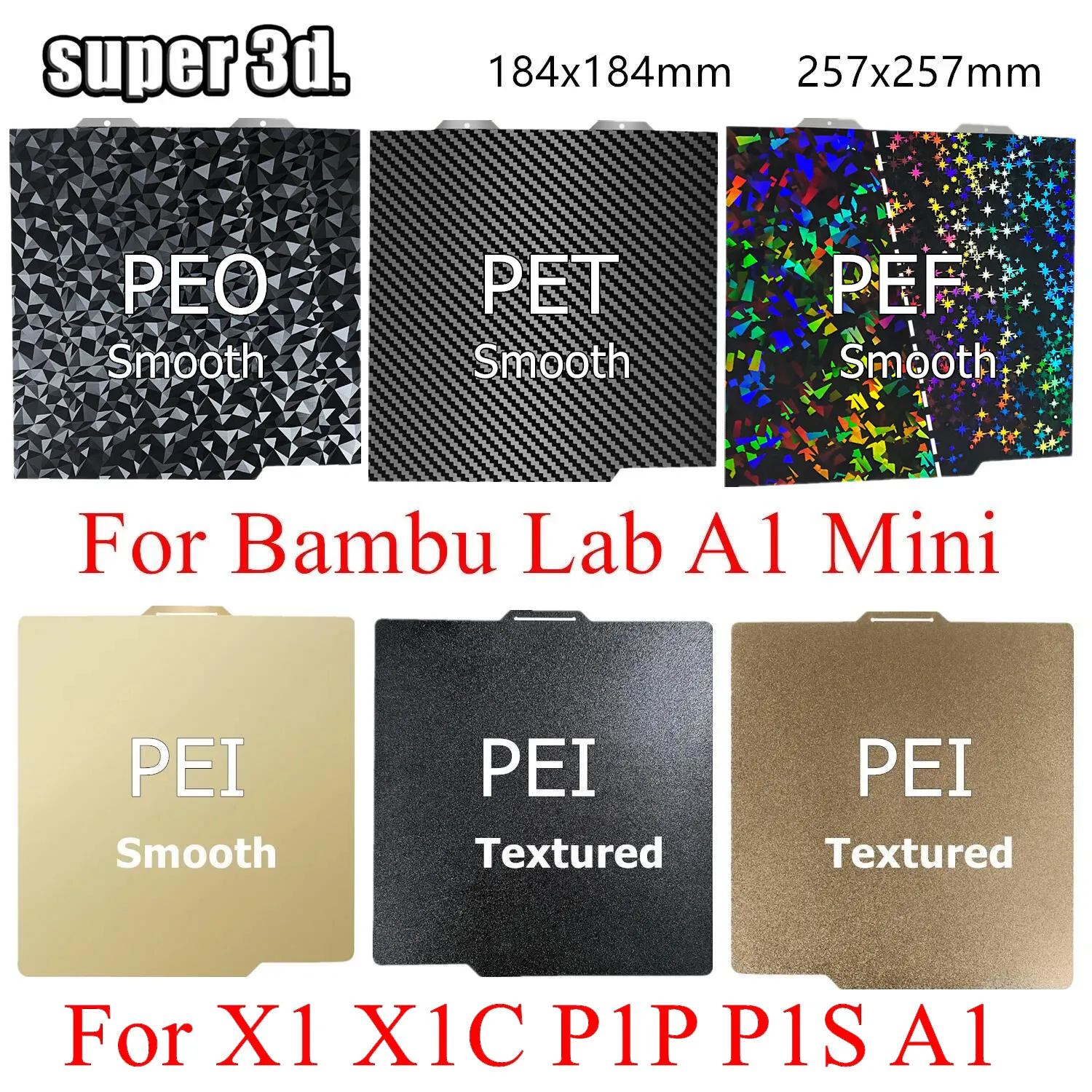 PEI-Upgrade-PEO-Sheet-For-Bambu-Lab-A1mini-X1-P1P-Build-Plate-H1H-PEY ...