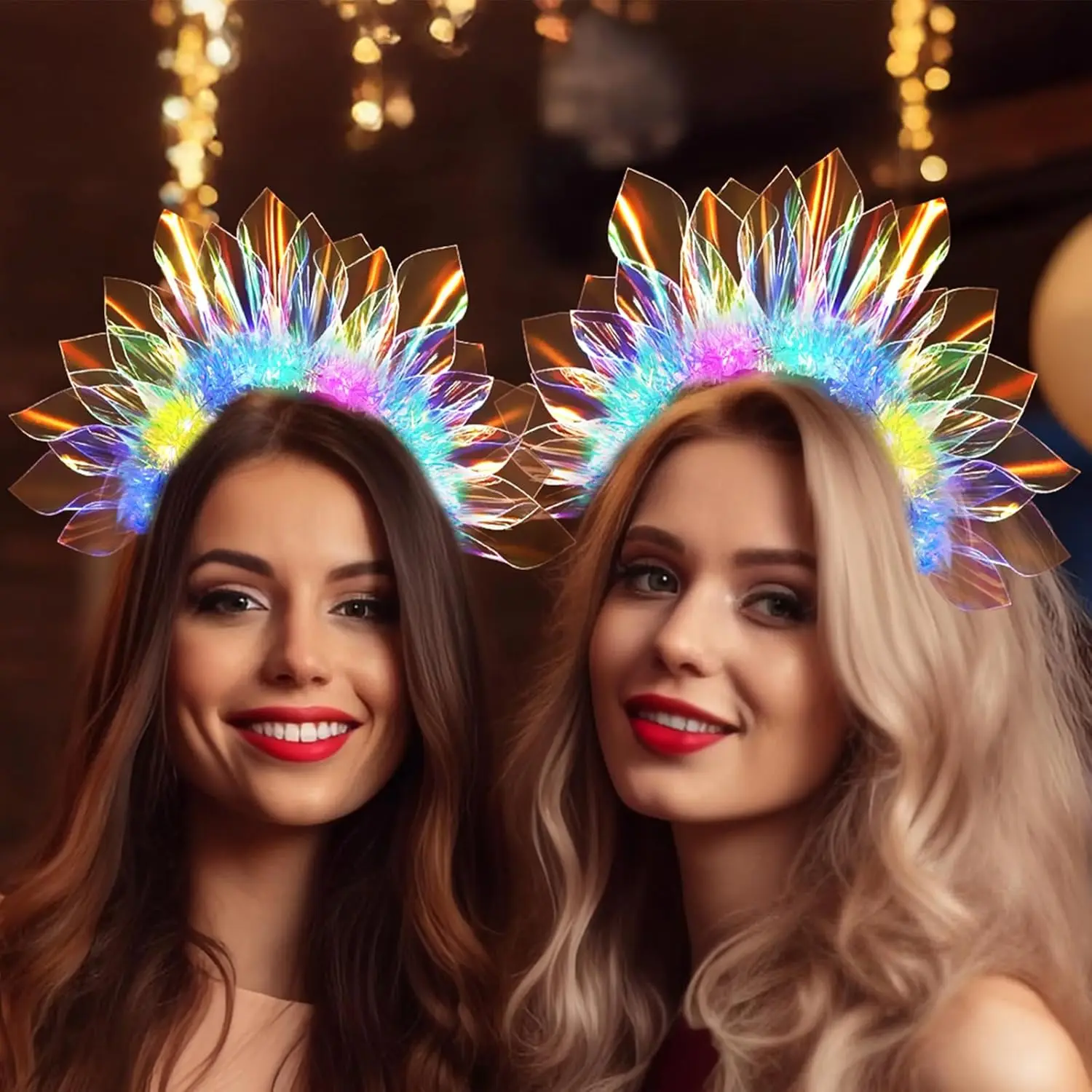 1-10PCS Glow LED Light Up Headband Neon Laser Colorful Flashing ...