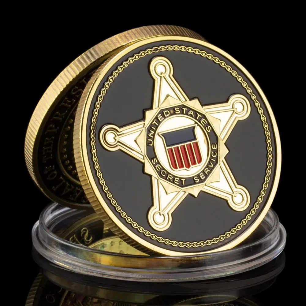 United-States-Secret-Service-Souvenir-Coin-Plated-Golden-Commemorative ...