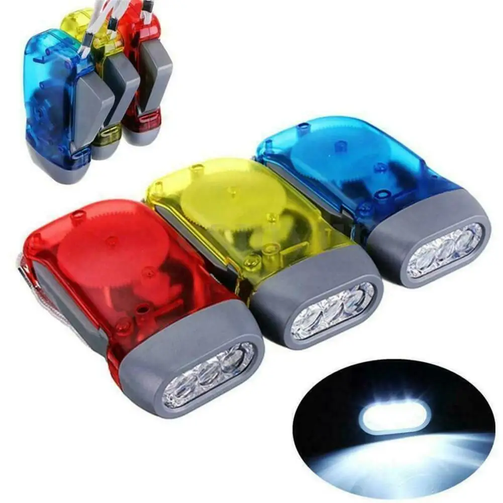 3-Led-Hand-Pressure-Flashlight-Bright-Stable-Crank-Power-Generator ...