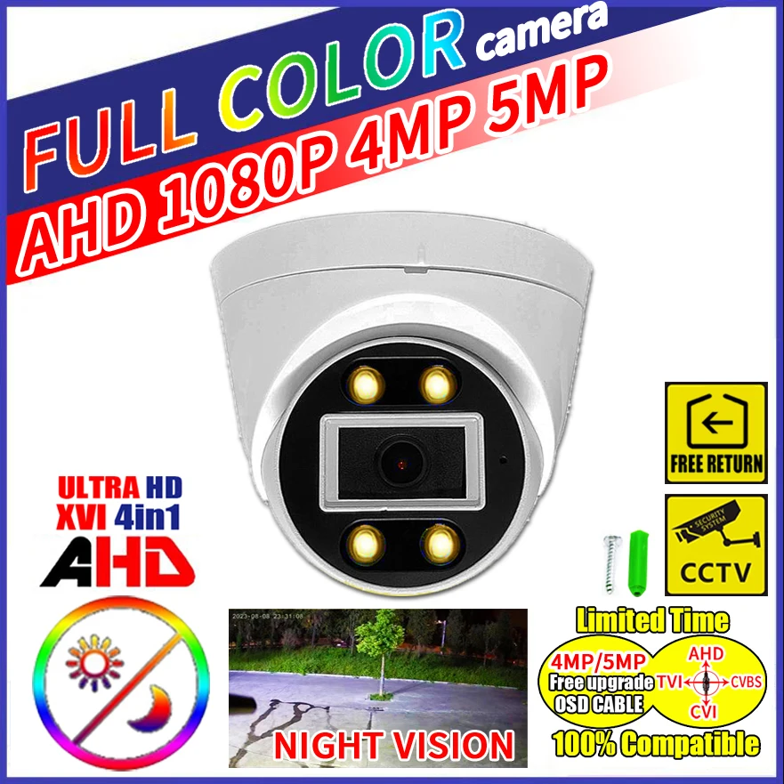 2K-24H-Full-Color-Night-Vision-CCTV-AHD-Dome-Camera-Indoor-5MP-1080P-HD ...