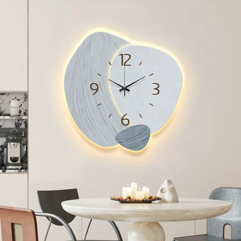 LED Light Wall Clock Luminous Clock Living Room Decorative Irregularly ...