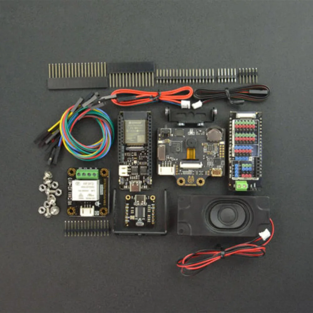 Hackster and DFRobot AI Starter EEDU Kit with ESP32 FireBeetle board Peripherals for based ...