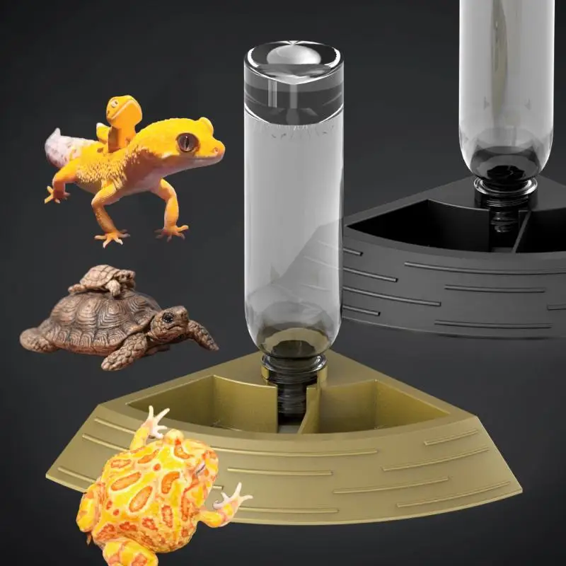 2 In 1 Automatic Reptile Feeder Lizard Water Bowl Corner Dish With ...