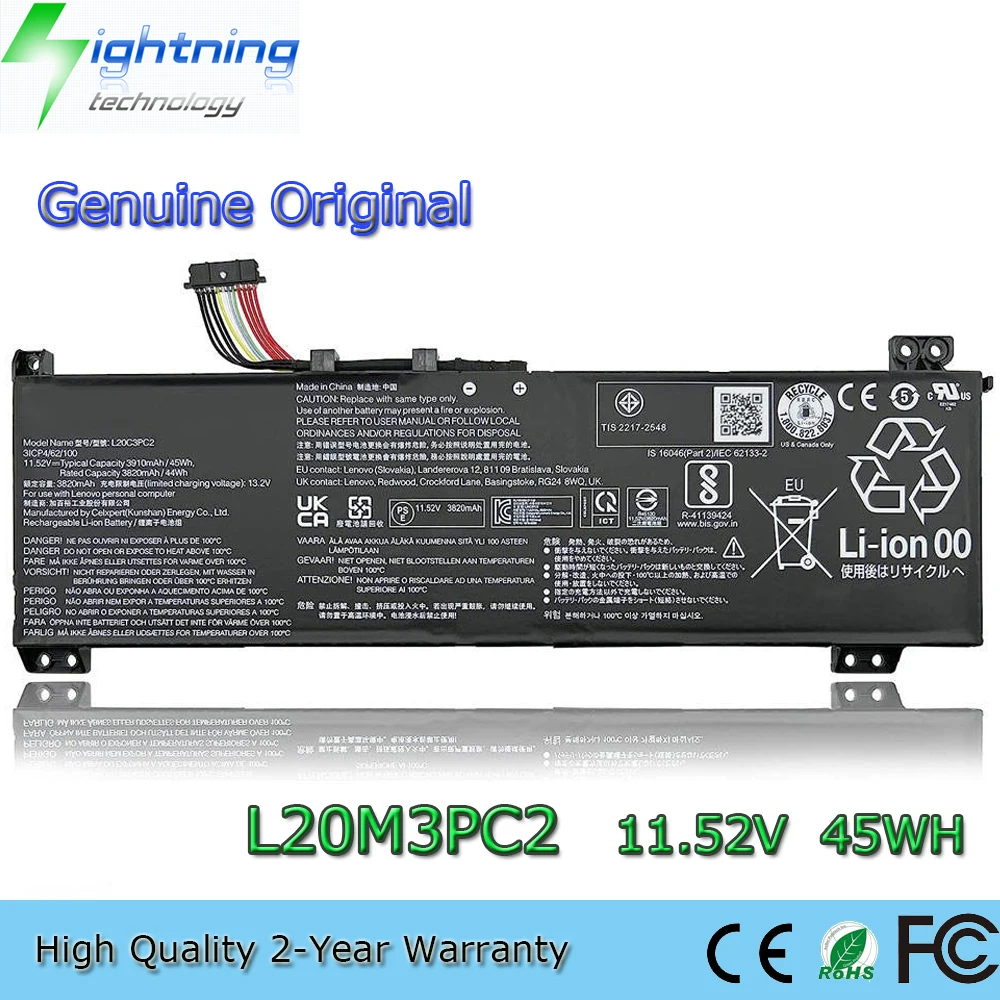 New-Genuine-Original-L20M3PC2-11-52V-45Wh-Laptop-Battery-for-Lenovo ...
